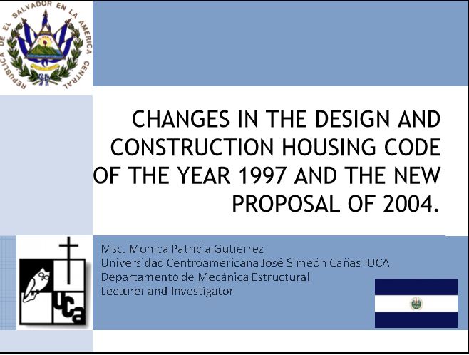 Changes in the Design and Construction Housing Code of the year 1997 ...