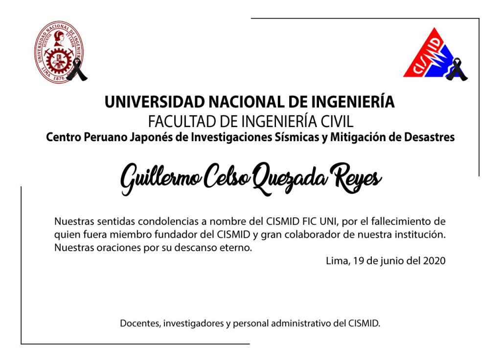 QEPD Guillermo Celso Quezada Reyes - CISMID