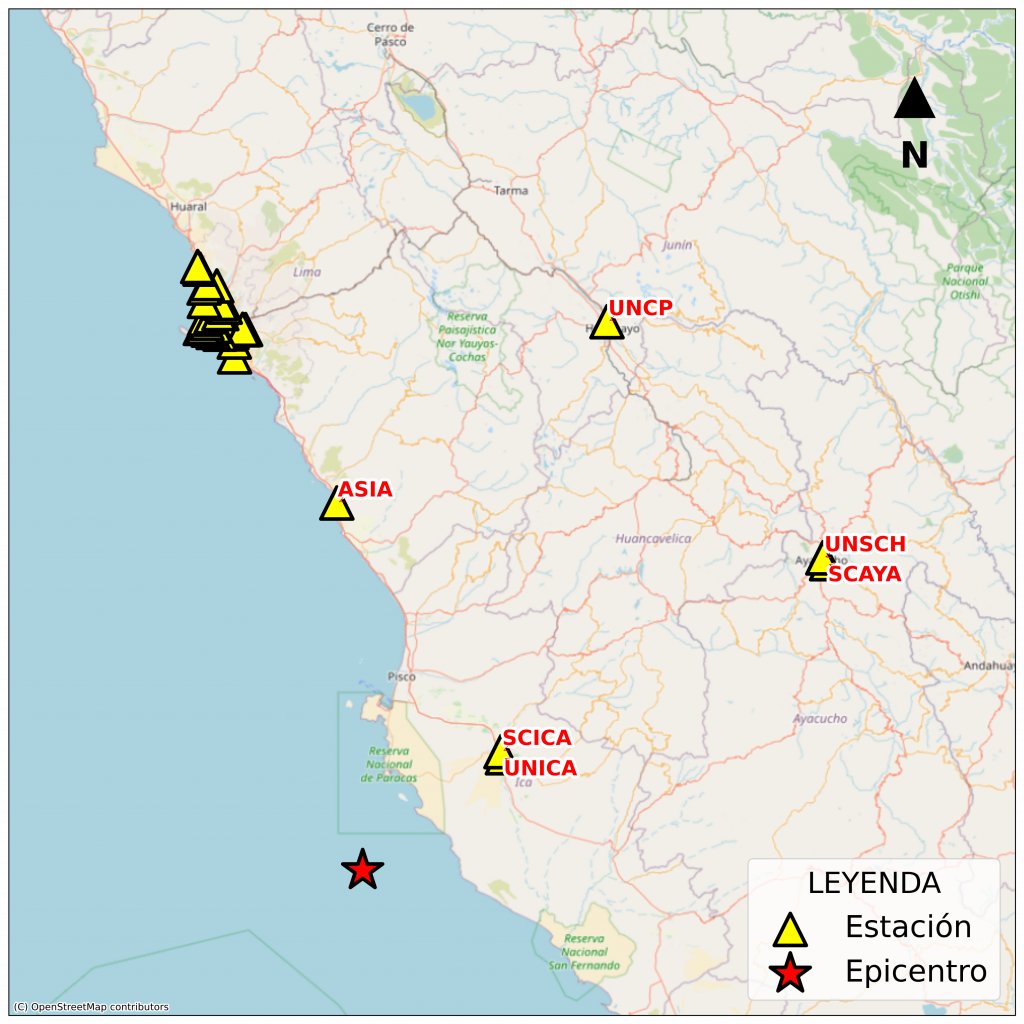 Acelerogramas del sismo de Ica, Ica - Ica, del 28 de octubre de 2022 ...
